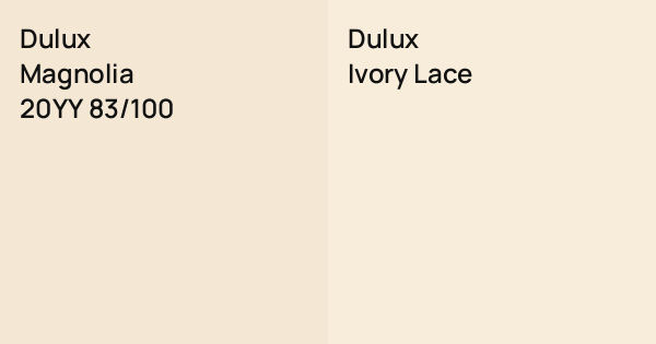 Dulux Magnolia vs. Dulux Ivory Lace comparison