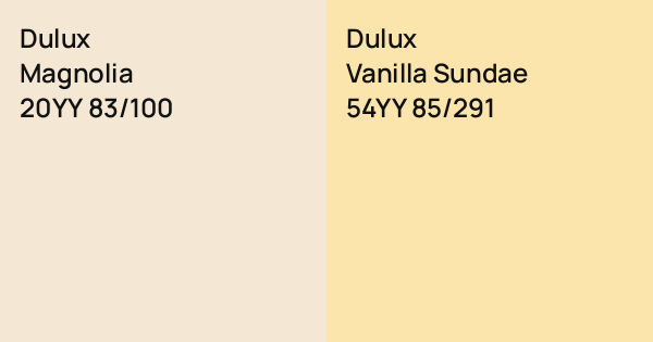 Dulux Magnolia vs. Dulux Vanilla Sundae comparison