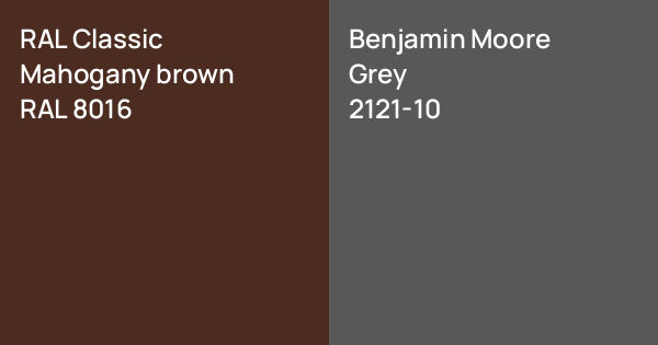 RAL Classic Mahogany brown vs. Benjamin Moore Grey comparison