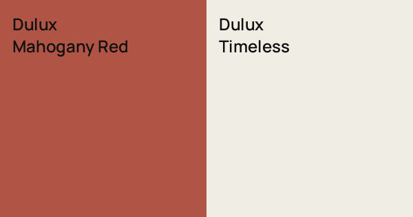 Dulux Mahogany Red vs. Dulux Timeless comparison