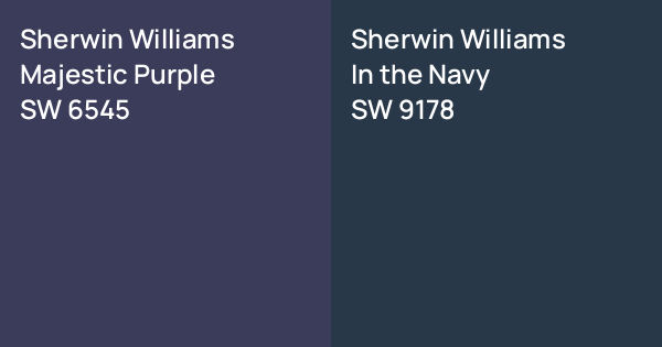 Sherwin Williams Majestic Purple vs. Sherwin Williams In the Navy ...