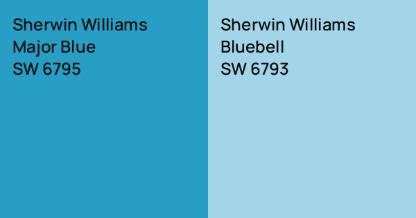 Sherwin Williams Major Blue vs. Sherwin Williams Bluebell comparison