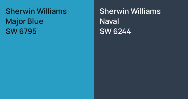 Sherwin Williams Major Blue vs. Sherwin Williams Naval comparison