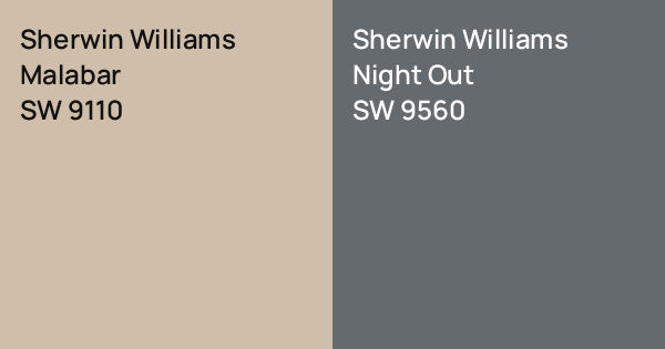 Sherwin Williams Malabar vs. Sherwin Williams Night Out comparison