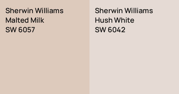 Sherwin Williams Malted Milk vs. Sherwin Williams Hush White comparison