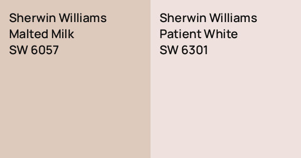 Sherwin Williams Malted Milk vs. Sherwin Williams Patient White comparison