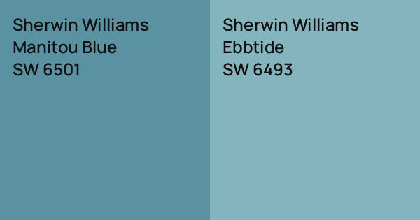 Sherwin Williams Manitou Blue vs. Sherwin Williams Ebbtide comparison