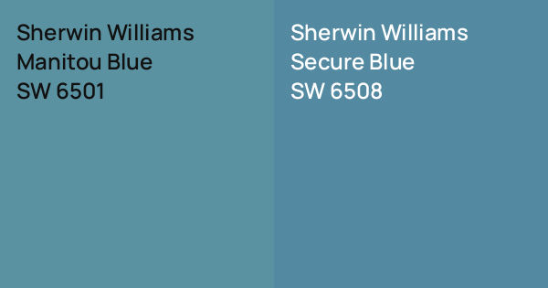 Sherwin Williams Manitou Blue vs. Sherwin Williams Secure Blue comparison