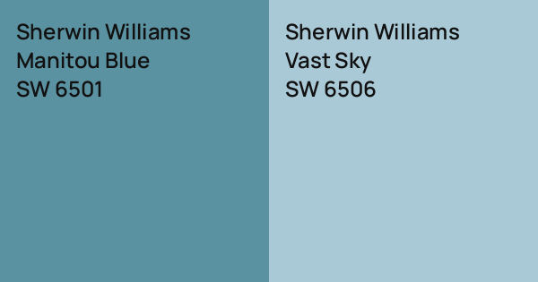 Sherwin Williams Manitou Blue vs. Sherwin Williams Vast Sky comparison