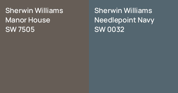 Sherwin Williams Manor House vs. Sherwin Williams Needlepoint Navy ...