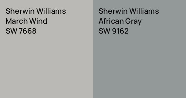 Sherwin Williams March Wind vs. Sherwin Williams African Gray comparison