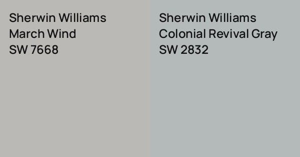 Sherwin Williams March Wind vs. Sherwin Williams Colonial Revival Gray ...