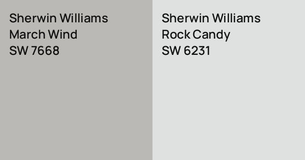 Sherwin Williams March Wind vs. Sherwin Williams Rock Candy comparison