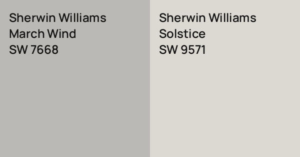 Sherwin Williams March Wind vs. Sherwin Williams Solstice comparison