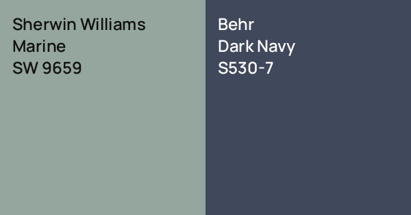 Sherwin Williams Marine vs. Behr Dark Navy comparison