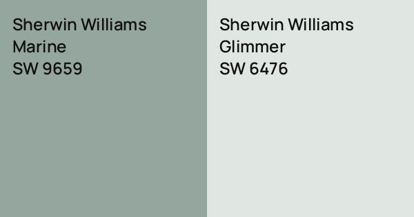Sherwin Williams Marine vs. Sherwin Williams Glimmer comparison