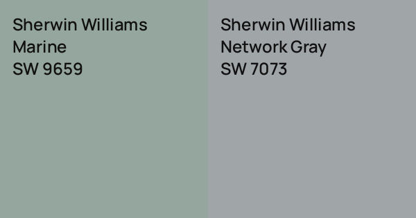 Sherwin Williams Marine vs. Sherwin Williams Network Gray comparison