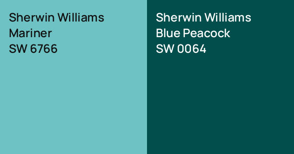 Sherwin Williams Mariner vs. Sherwin Williams Blue Peacock comparison