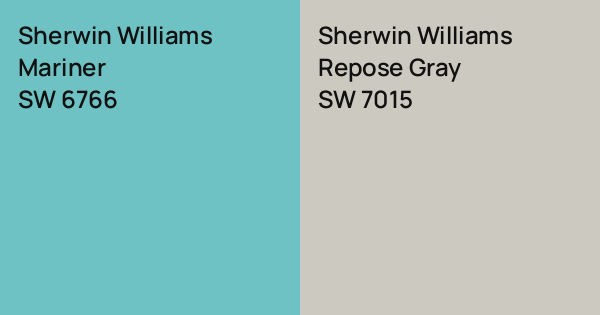 Sherwin Williams Mariner vs. Sherwin Williams Repose Gray comparison