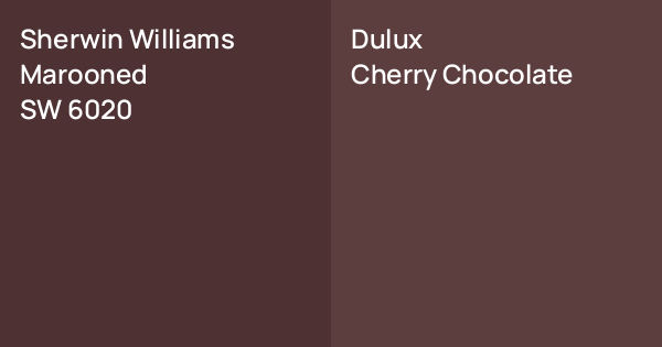Sherwin Williams Marooned vs. Dulux Cherry Chocolate comparison