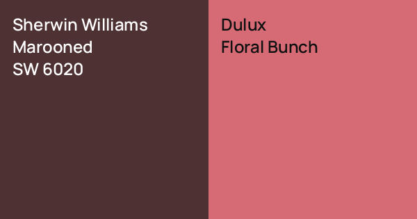 Sherwin Williams Marooned vs. Dulux Floral Bunch comparison