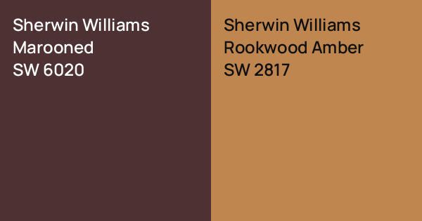Sherwin Williams Marooned vs. Sherwin Williams Rookwood Amber comparison