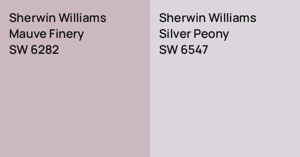 Sherwin Williams Mauve Finery vs. Sherwin Williams Silver Peony comparison