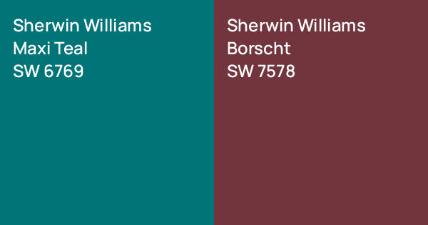 Sherwin Williams Maxi Teal vs. Sherwin Williams Borscht comparison