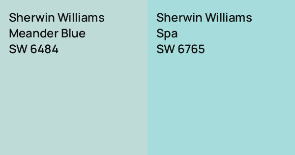 Sherwin Williams Meander Blue vs. Sherwin Williams Spa comparison