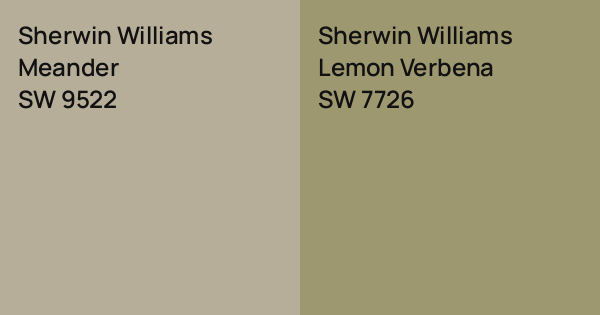 Sherwin Williams Meander vs. Sherwin Williams Lemon Verbena comparison