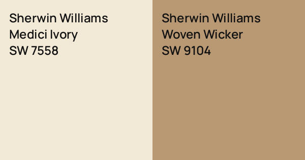 Sherwin Williams Medici Ivory vs. Sherwin Williams Woven Wicker comparison