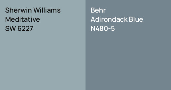 Sherwin Williams Meditative vs. Behr Adirondack Blue comparison