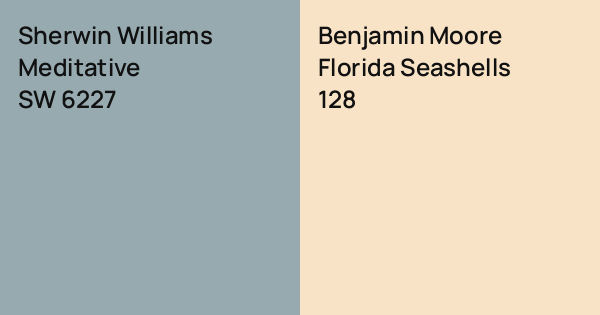 Sherwin Williams Meditative vs. Benjamin Moore Florida Seashells comparison