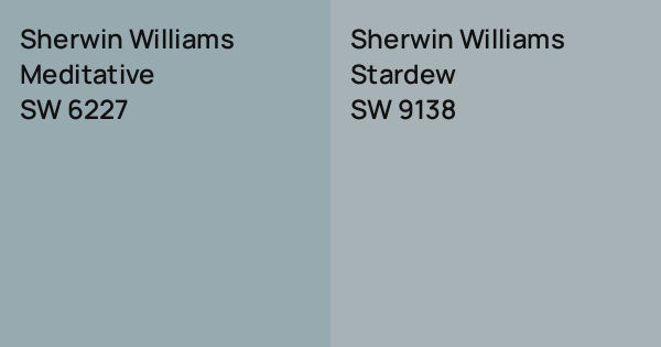 Sherwin Williams Meditative vs. Sherwin Williams Stardew comparison