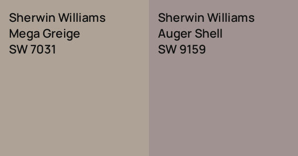 Sherwin Williams Mega Greige vs. Sherwin Williams Auger Shell comparison
