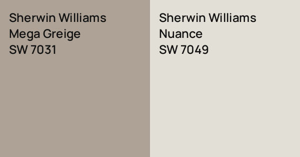 Sherwin Williams Mega Greige vs. Sherwin Williams Nuance comparison