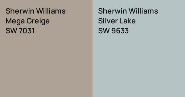 Sherwin Williams Mega Greige vs. Sherwin Williams Silver Lake comparison