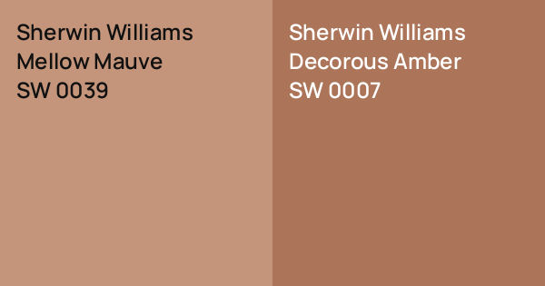 Sherwin Williams Mellow Mauve vs. Sherwin Williams Decorous Amber ...