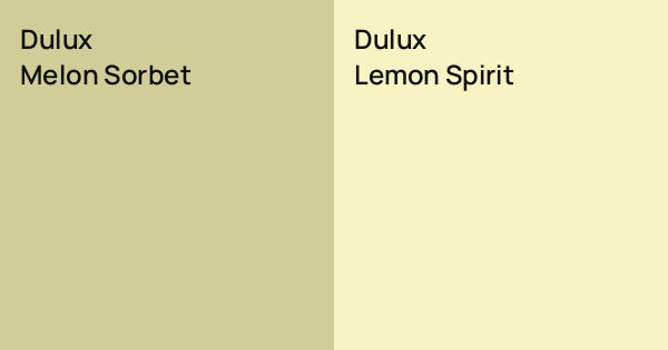 Dulux Melon Sorbet vs. Dulux Lemon Spirit comparison
