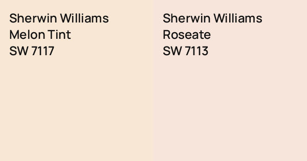 Sherwin Williams Melon Tint vs. Sherwin Williams Roseate comparison