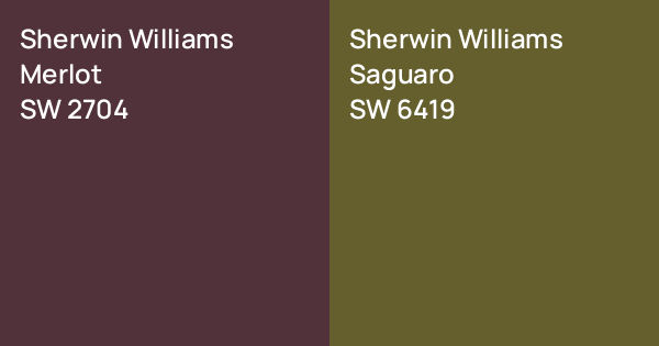 Sherwin Williams Merlot vs. Sherwin Williams Saguaro comparison