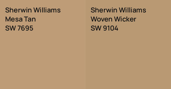 Sherwin Williams Mesa Tan vs. Sherwin Williams Woven Wicker comparison