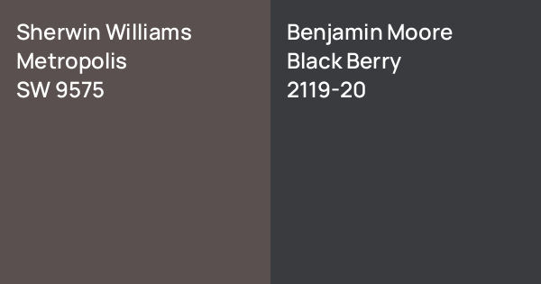 Sherwin Williams Metropolis vs. Benjamin Moore Black Berry comparison