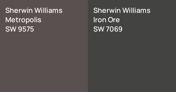 Sherwin Williams Metropolis vs. Sherwin Williams Iron Ore comparison
