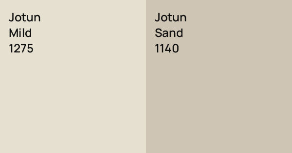 Jotun Mild vs. Jotun Sand comparison