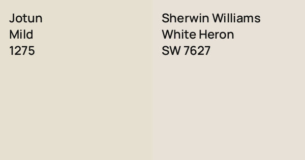 Jotun Mild vs. Sherwin Williams White Heron comparison