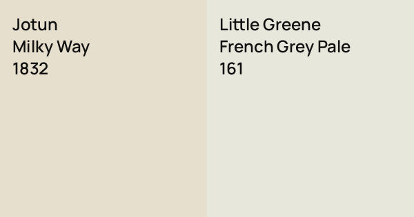 Jotun Milky Way vs. Little Greene French Grey Pale comparison