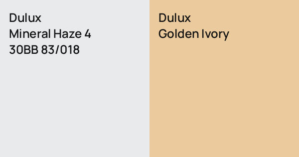 Dulux Mineral Haze 4 vs. Dulux Golden Ivory comparison