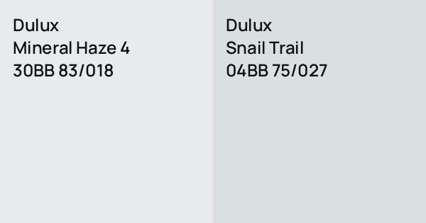 Dulux Mineral Haze 4 vs. Dulux Snail Trail comparison