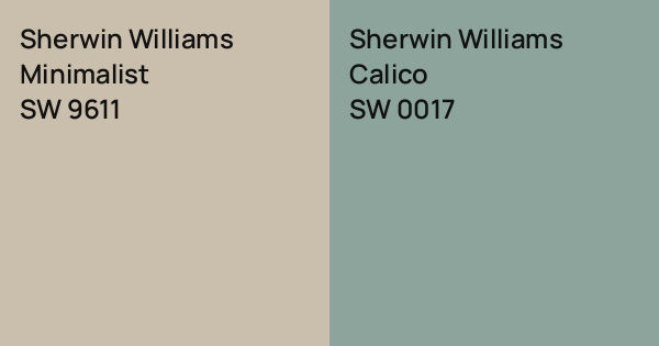 Sherwin Williams Minimalist vs. Sherwin Williams Calico comparison